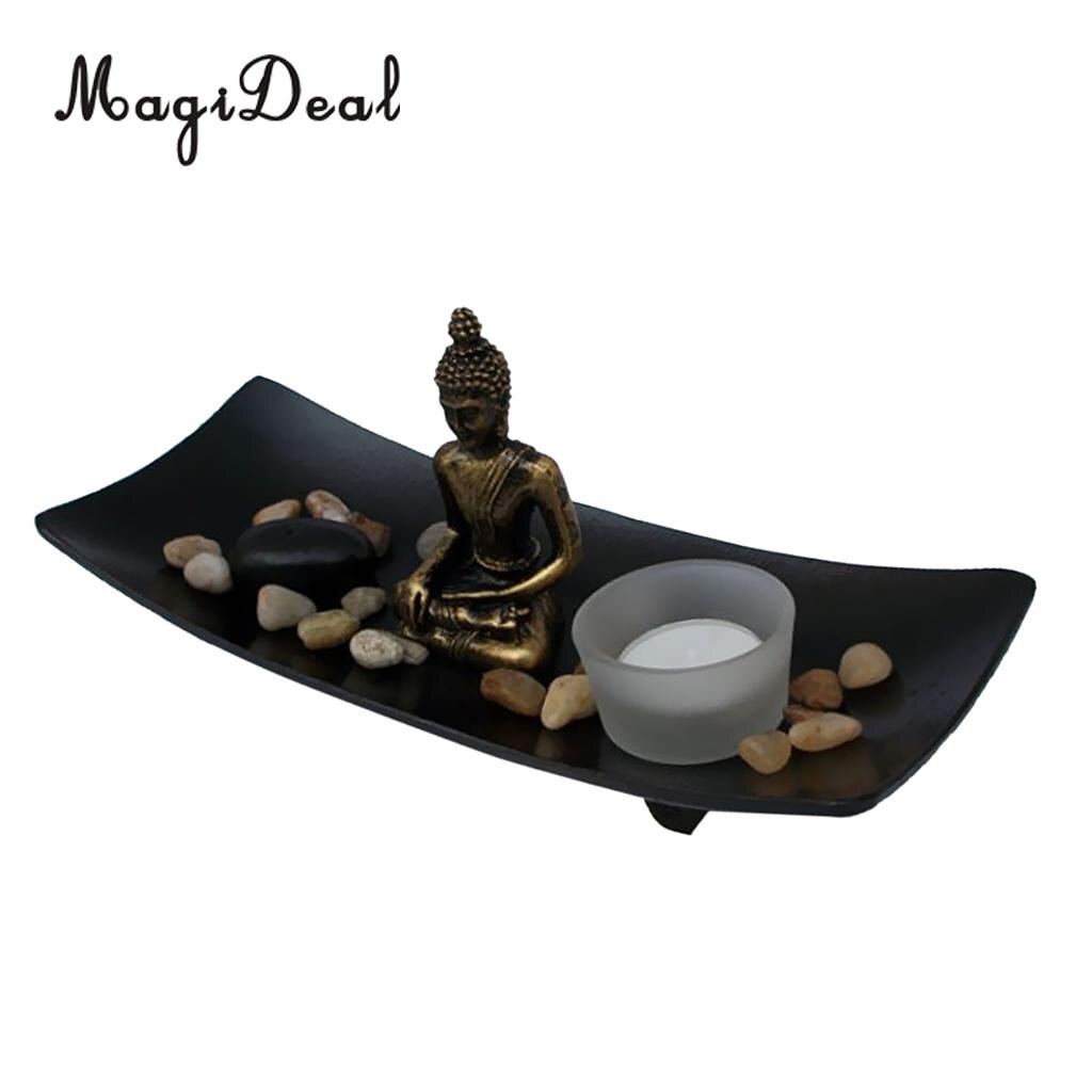 homyl Japanese Zen Garden Sand Tray Buddha Stones ... – Grandado