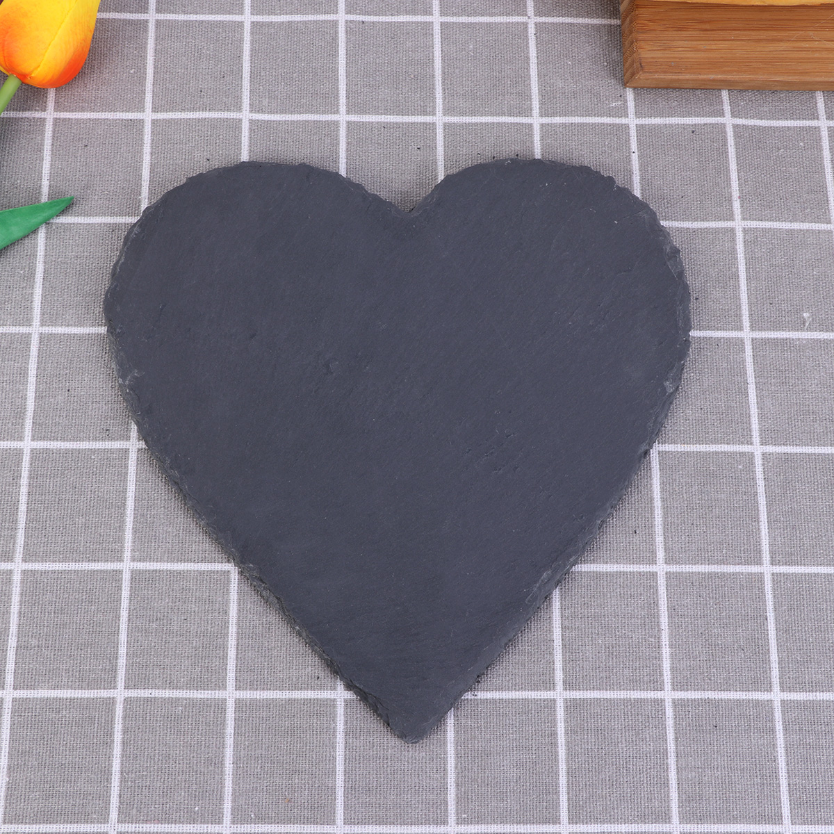 20CM Natural Slate Plate Heart-shaped Western Food... – Vicedeal