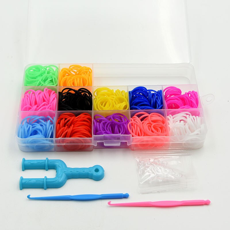 Colorful Rubber Loom Bands Elastic DIY Set Box Gir... – Grandado