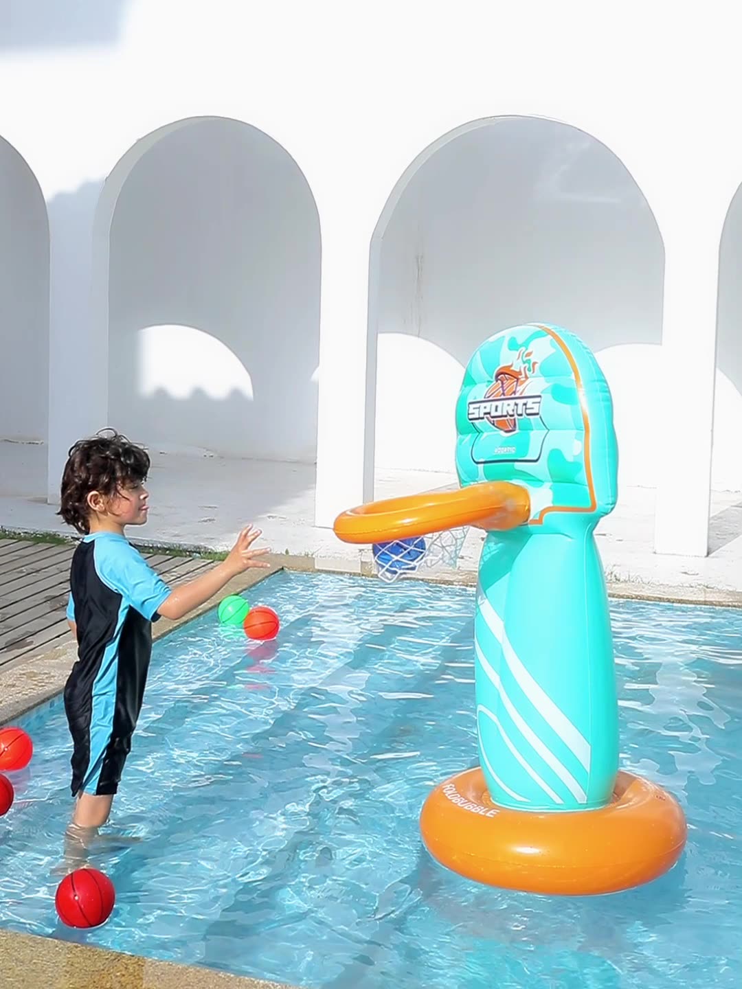 Children'S Inflatable Basketball Hoop Swimming... – Grandado
