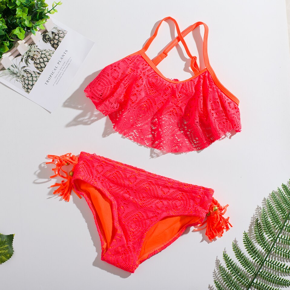 3~13Y Teenager Girls Swimsuit Bikini Kids Swimwear... – Vicedeal