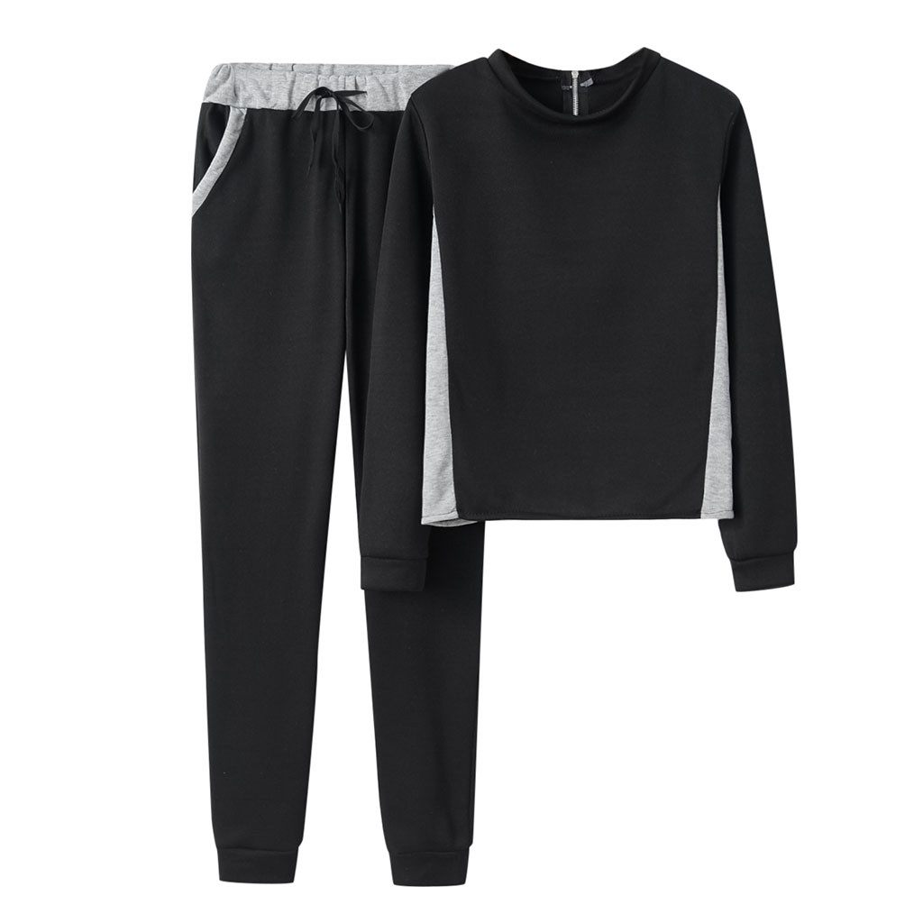 Tracksuit For Women 2 Pieces Exercise Set Solid Co... – Vicedeal