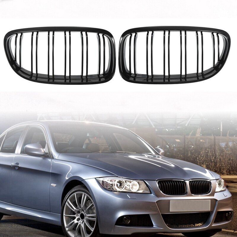 1 Pair Car Front Grille Gloss Black Inlet Grille f... – Grandado