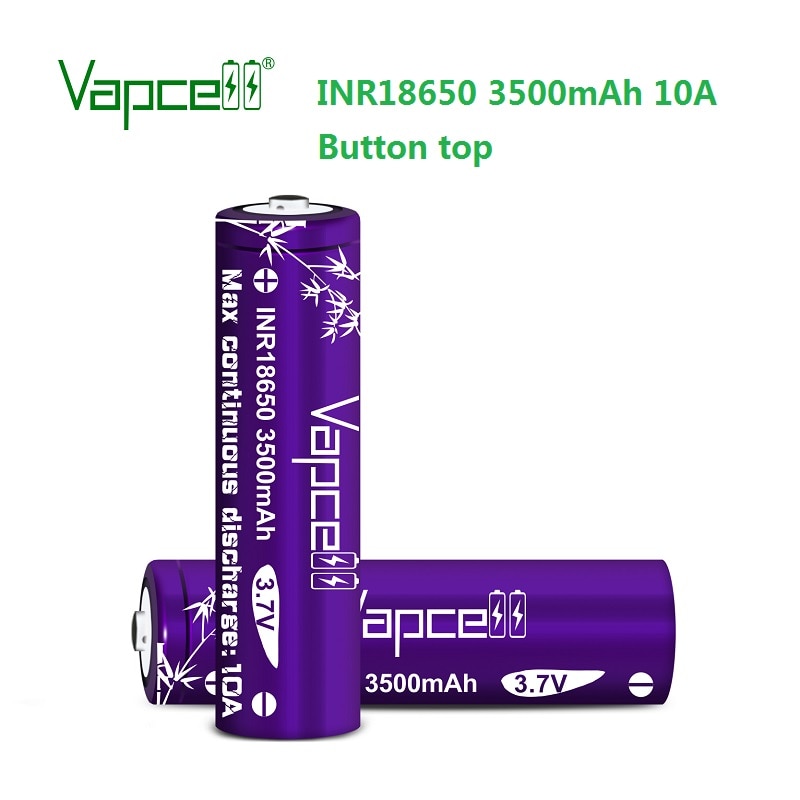 Vapcell 18650 3500mah 10A 3.7v button top li ion R... – Vicedeal