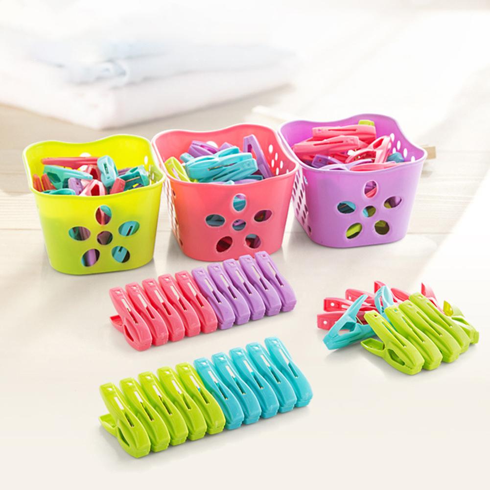 30Pcs Plastic Clothes Pegs with Storage Basket Dry... – Grandado