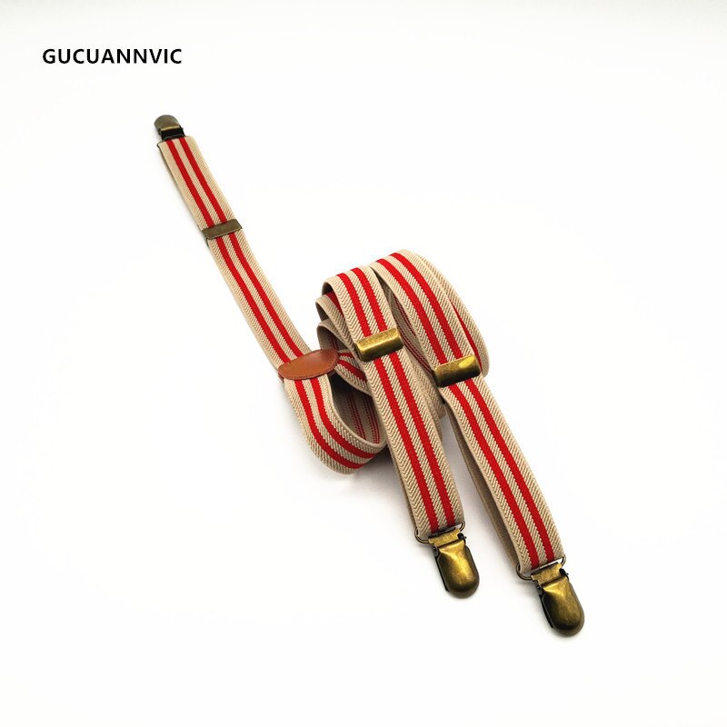 Elastic striped men strap men and women's suspende... – Grandado