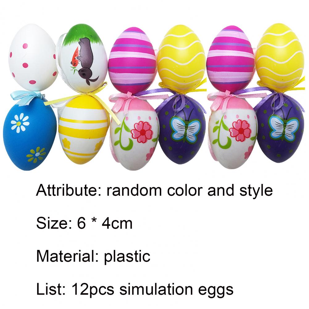 12Pcs/Set Easter Eggs Realistic Appearance Multico... – Grandado