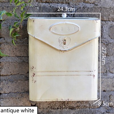 Vintage Blue White Iron Wall Mounted Mailbox In Cy... – Vicedeal