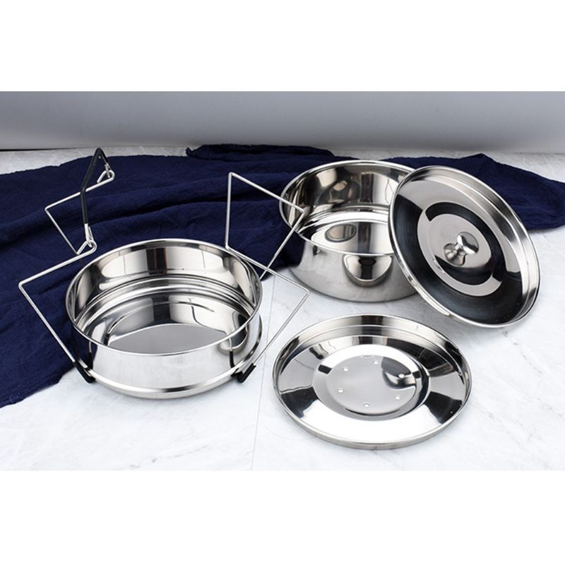 Stainless Steel Double Layer 2 Lid Stackable Steam... – Grandado