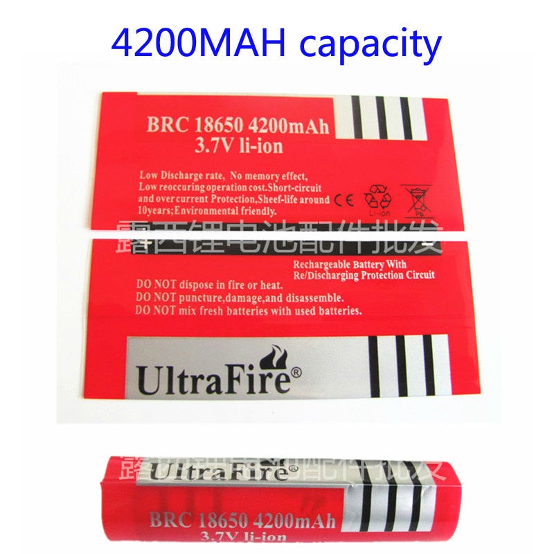 50pcs 18650 lithium battery 4200MAH battery PVC he... – Grandado