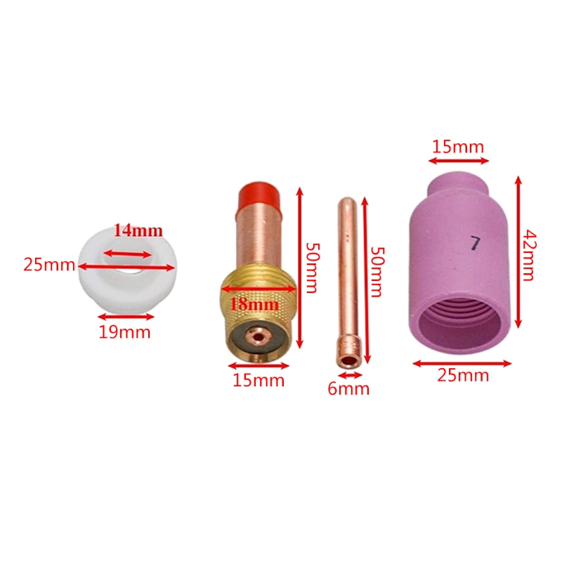 4 Stuks Tig Gas Lens Kit Maat 3/32 "45V26 10N... – Vicedeal