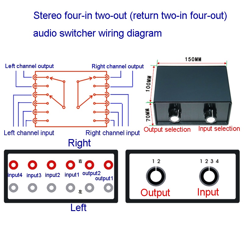 Amplifier Speaker Switch / Converter Stereo 4 In 2... – Vicedeal