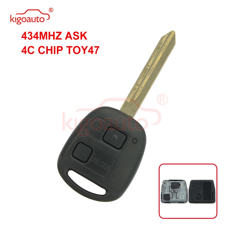 Kigoauto 2 Button Remote Smart Car Key 433MHZ ASK ... – Grandado