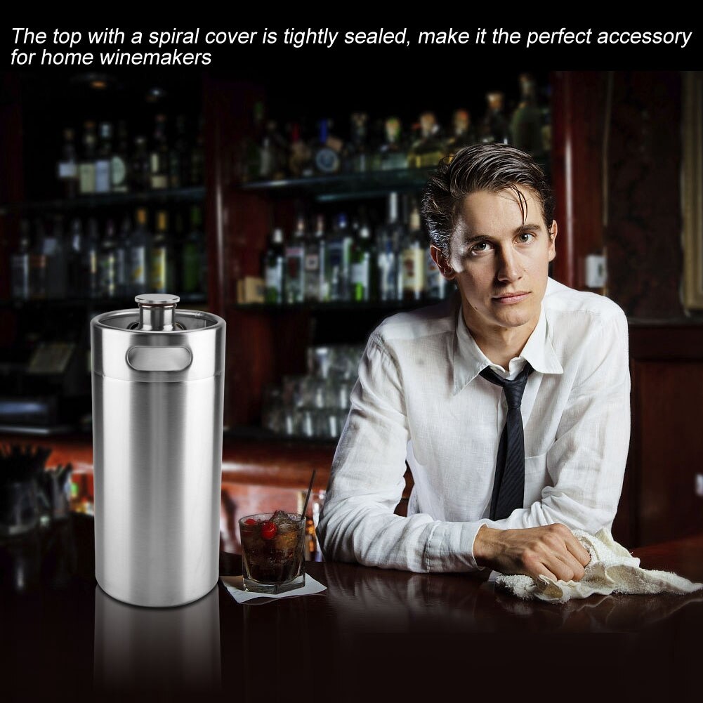 2L/3.6L Beer Barrel Mini Keg Style Growler Stainle... – Grandado