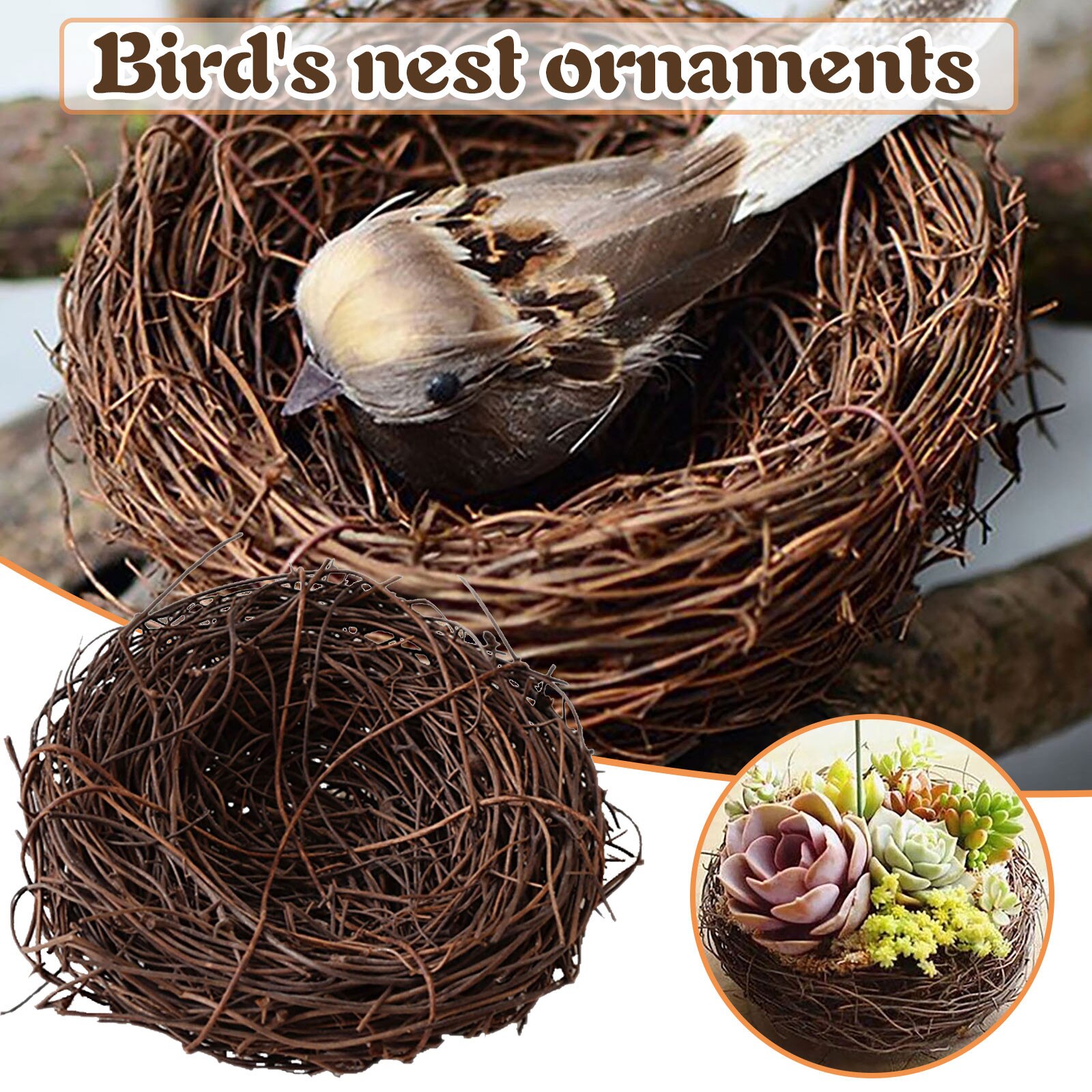 40@ Bird's Nest Decoration Vintage Decoration Prop... – Grandado