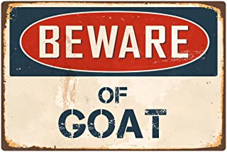 Tamengi Beware of Goat 8 x 12 Funny Metal Sign War... – Grandado