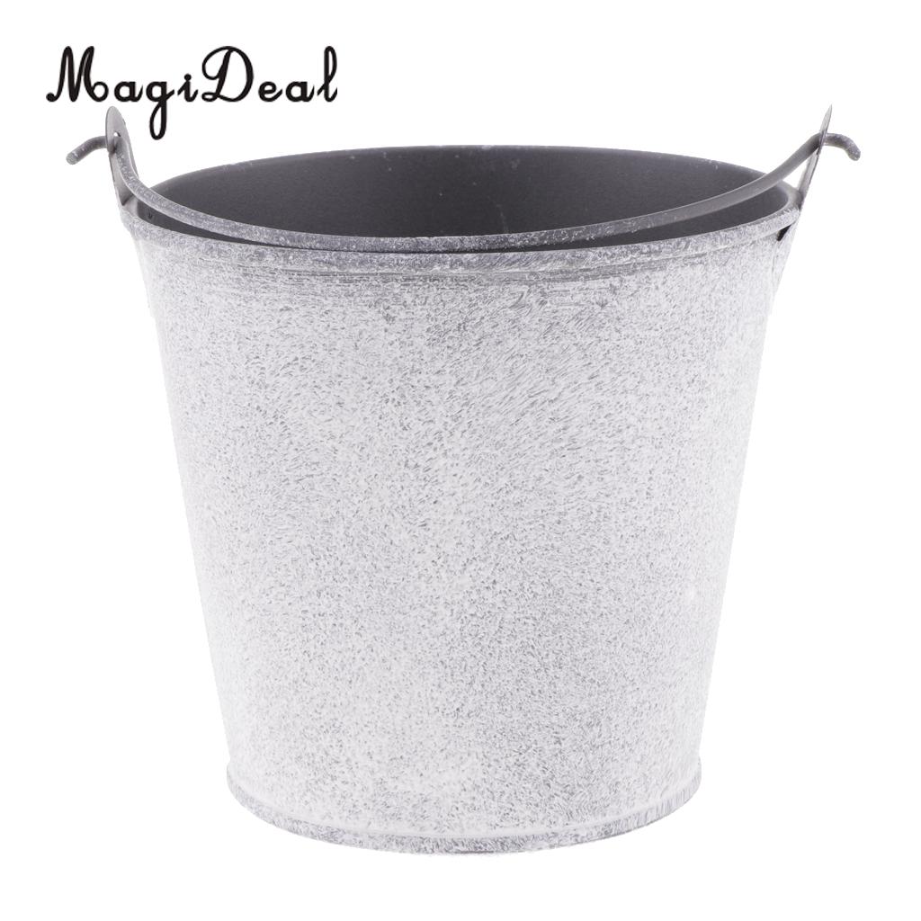 Vintage Metal Tin Flower Bucket Plants Herb Pot Ta... – Grandado
