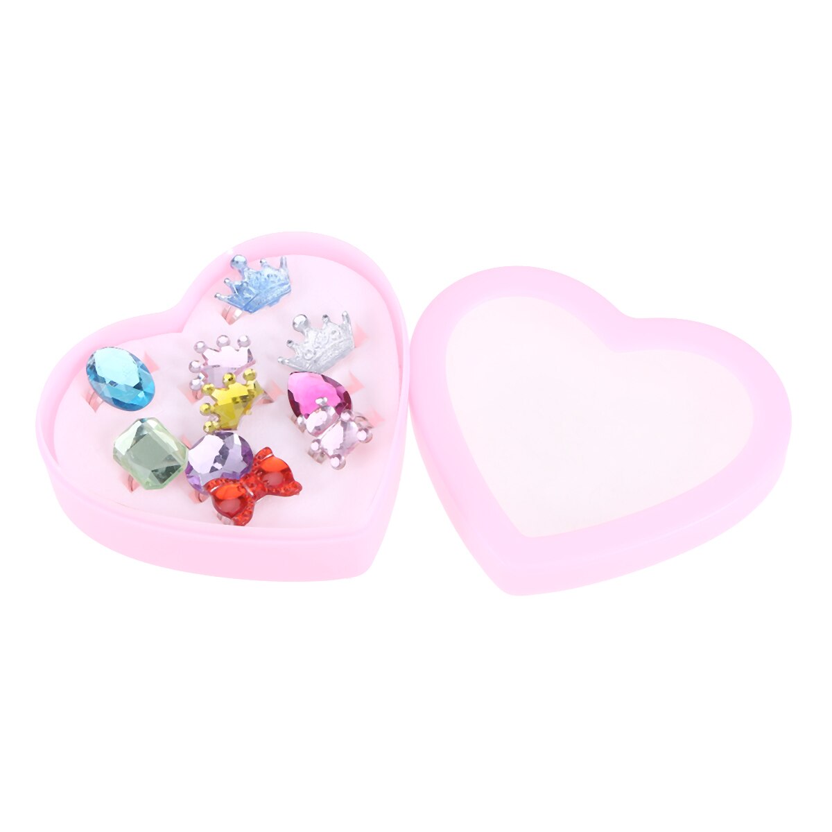 10pcs Acrylic Diamond Rings Heart Shaped Boxed Chi... – Vicedeal