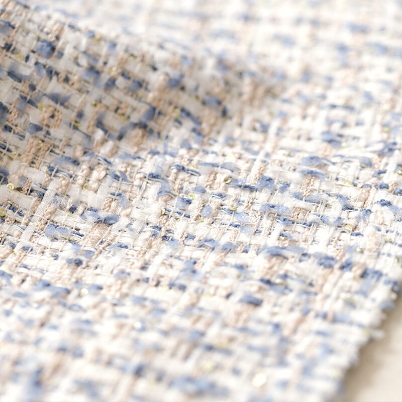 Herfst en winter stof Goud zijde gebreide tweed pa... – Vicedeal