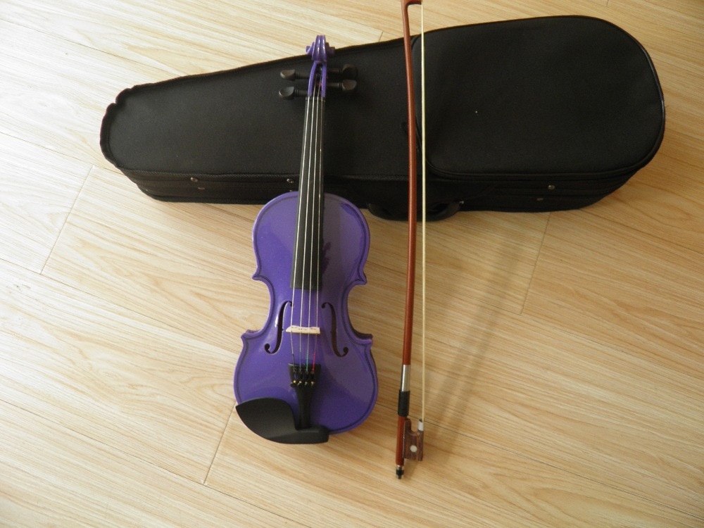 purple student violin 1/4 2/4 3/4 4/4 for learner – Grandado