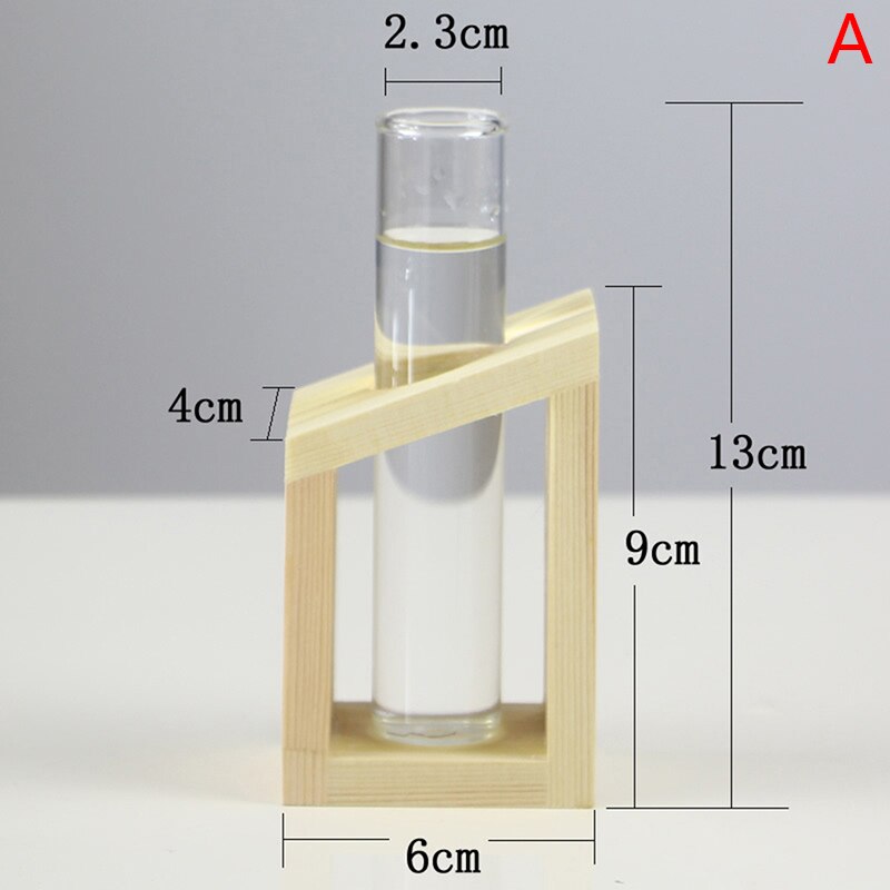 Home Vase Crystal Glass Test Tube Vase In Wooden S... – Grandado