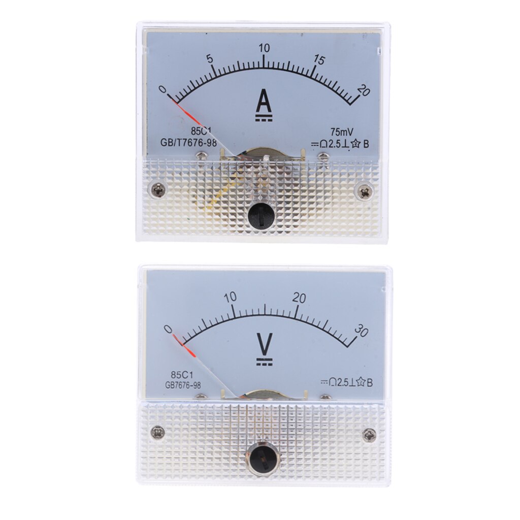 2 x Kunststoff DC 0-20A/0-30V Analog Amp Meter Amp... – Vicedeal