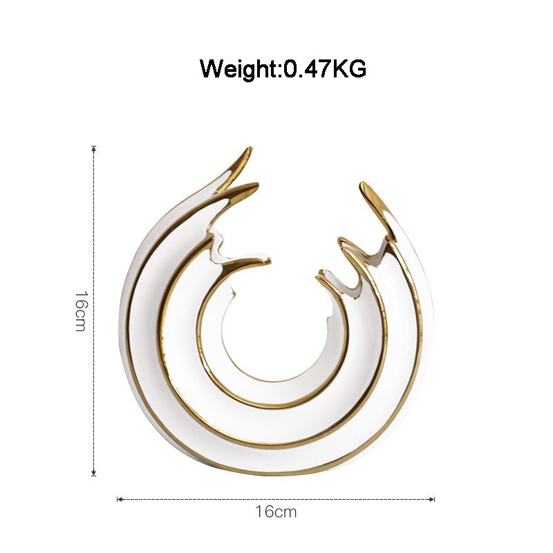 Luxury Abstract Sea Wave Ceramic Statue Nordic Rou... – Grandado