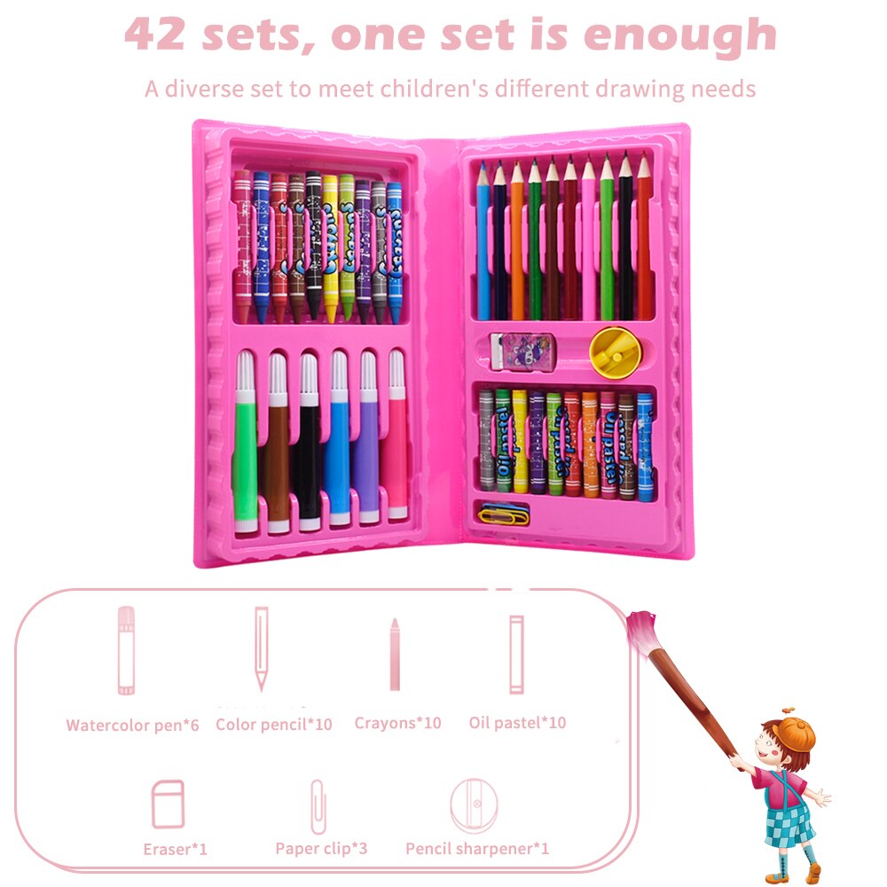 TISHRIC 42Pcs Kids Drawing Set Watercolor Painting... – Vicedeal