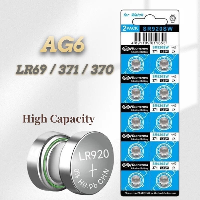10pcs Alkaline Battery AG6 1.55V Button Coin Cell ... – Grandado