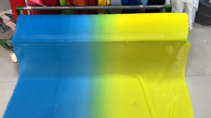 Dance clothing fabric lake blue gradient yellow 10... – Grandado