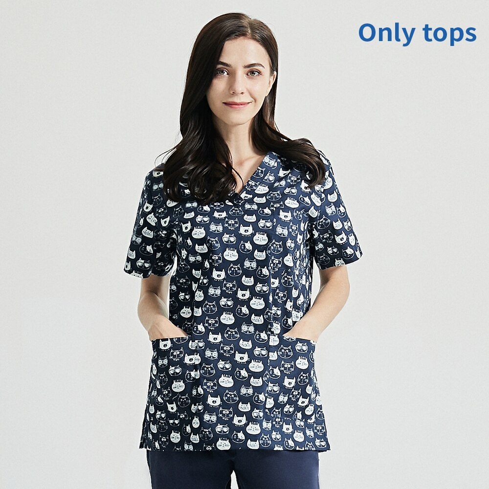 Short Sleeved Uniforms V-neck Scrub Top Women Nutr... – Vicedeal