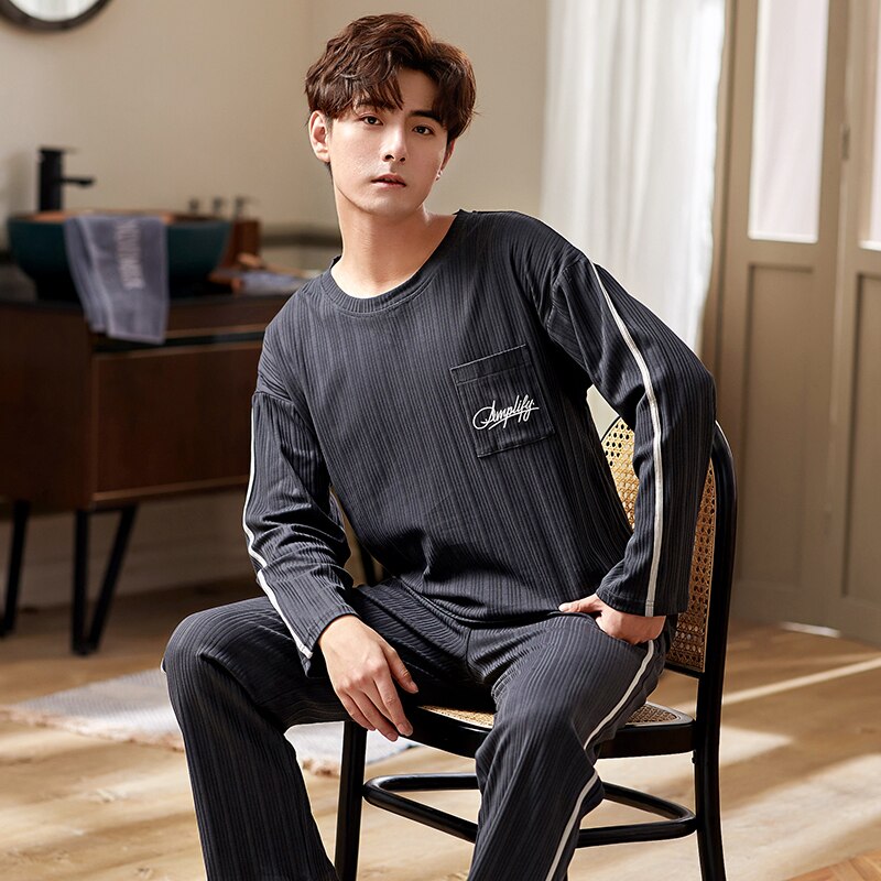 cotton Sleepwear Lounge Pajamas for Men 2 set Piec... – Vicedeal