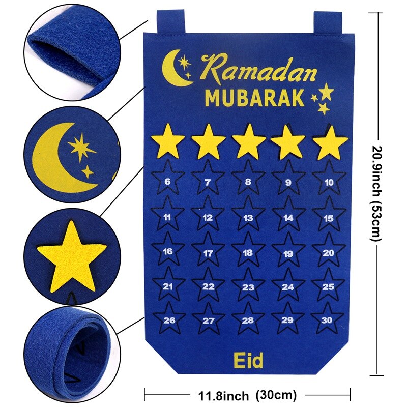 Eid Mubarak DIY Felt Calendar Countdown Ramadan De... – Grandado