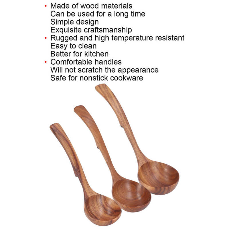 Porridge Spoon Acacia Wood Wooden Ladle for Kitche... – Grandado