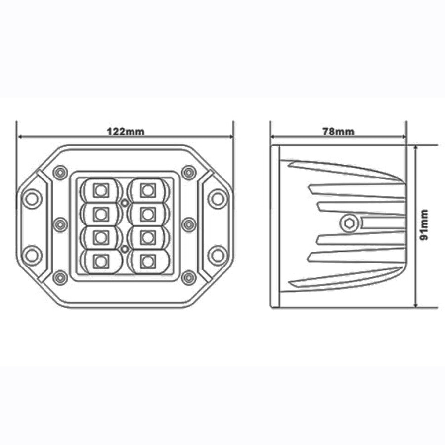 Aluminium innfelte led pods 2 stk 48w spot flom co... – Vicedeal