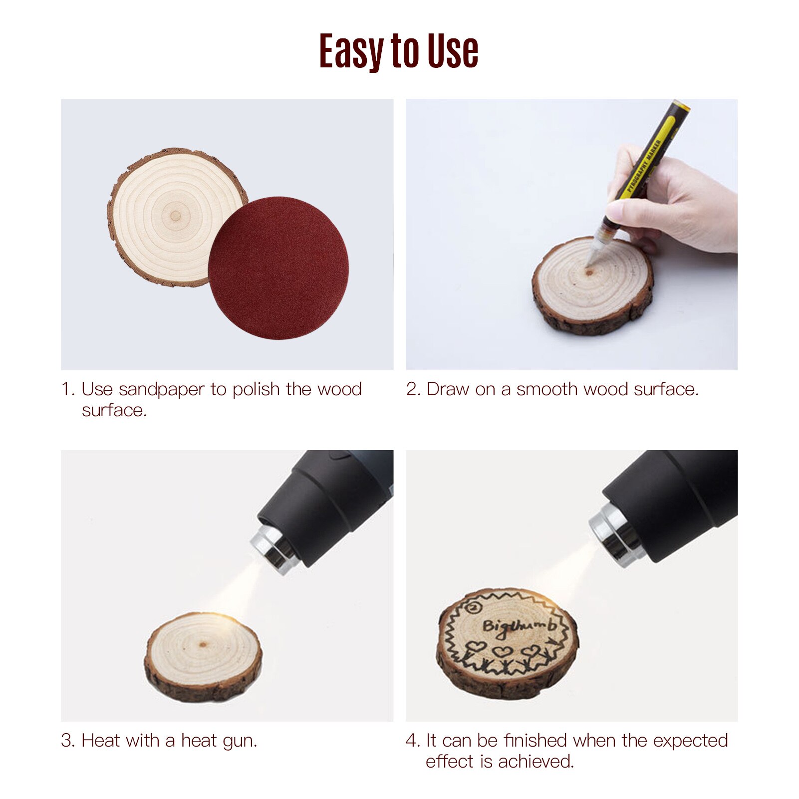 Pyrography Marker Chemical Wood Burning Scorch Mar... – Grandado