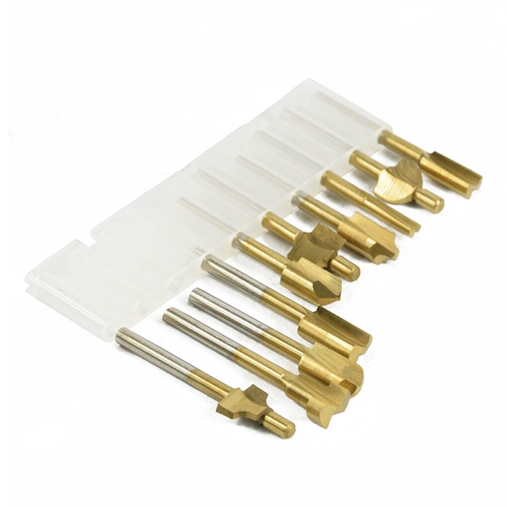 10 stk sett boks 3mm hss titan overfres bits vedfr... – Grandado