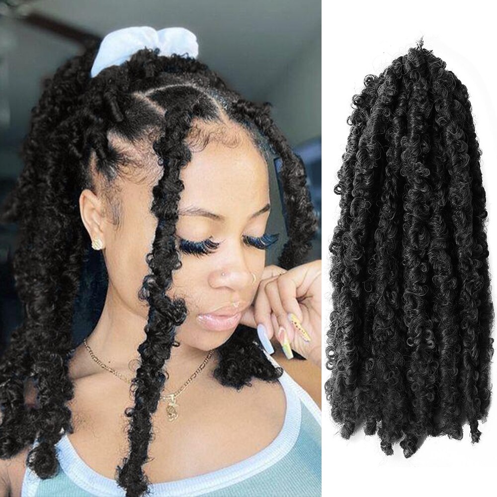 Butterfly Locs Crochet Hair Synthetic Short Distre... – Grandado