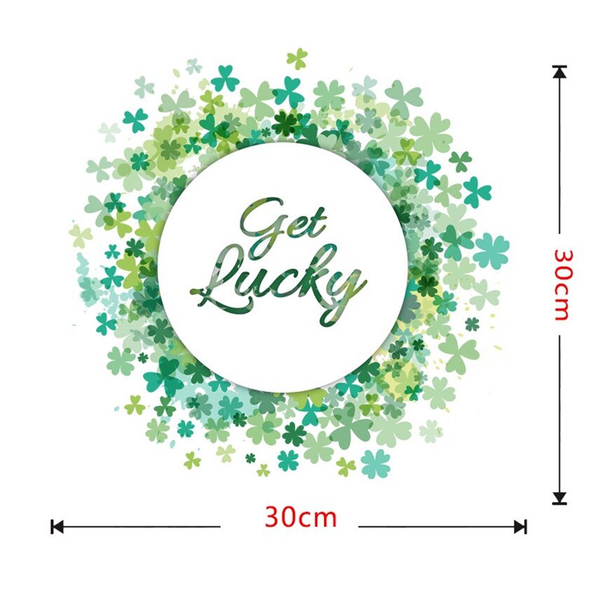 Four-leaf Clover Garland Wall Sticker Irish St. Pa... – Grandado