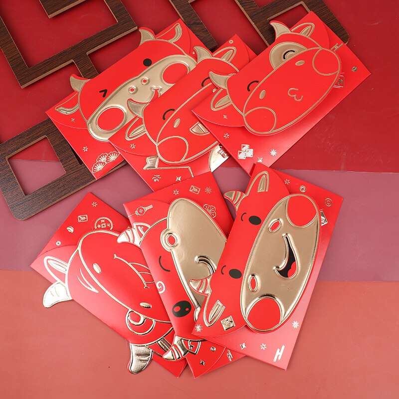 6pcs OX Lucky Chinese Red Envelopes Lucky Pockets ... – Grandado