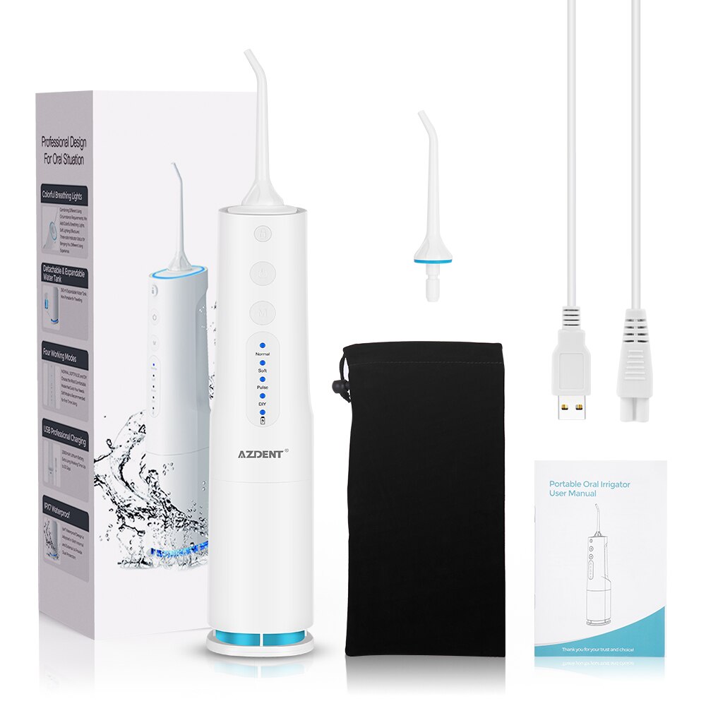 Azdent oral irrigator 4 modes usb genopladelig van... – Vicedeal