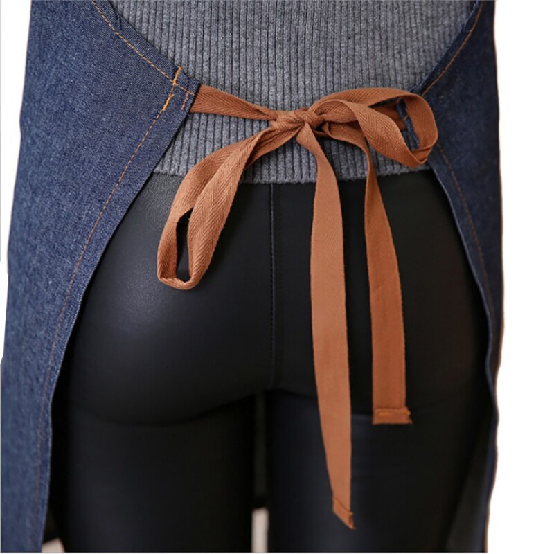 Denim Kitchen Aprons For Woman Men Chef Work Apron... – Grandado