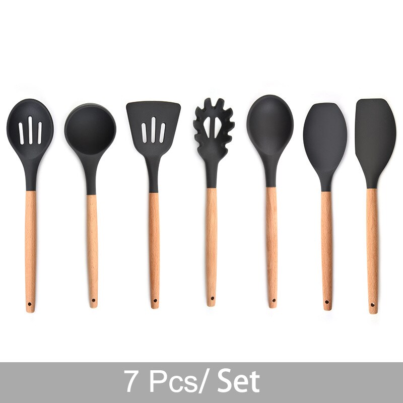 Kitchen Utensil Set Silicone Cooking Utensils with... – Vicedeal