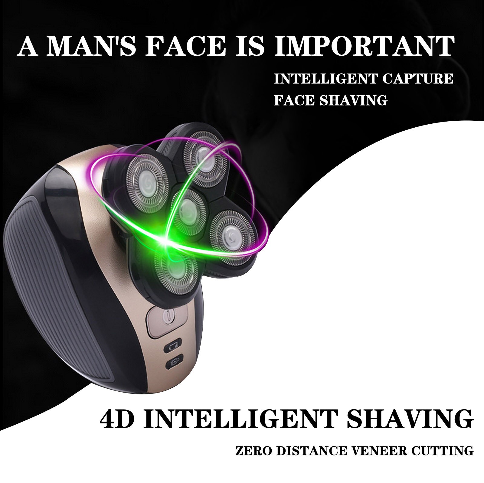 5 Blade Head Bald Machine Electric Shaver Recharge... – Grandado