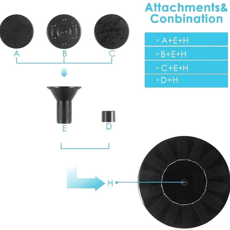 Solar Powered Mini Fountain Garden Pool Pond Solar... – Grandado