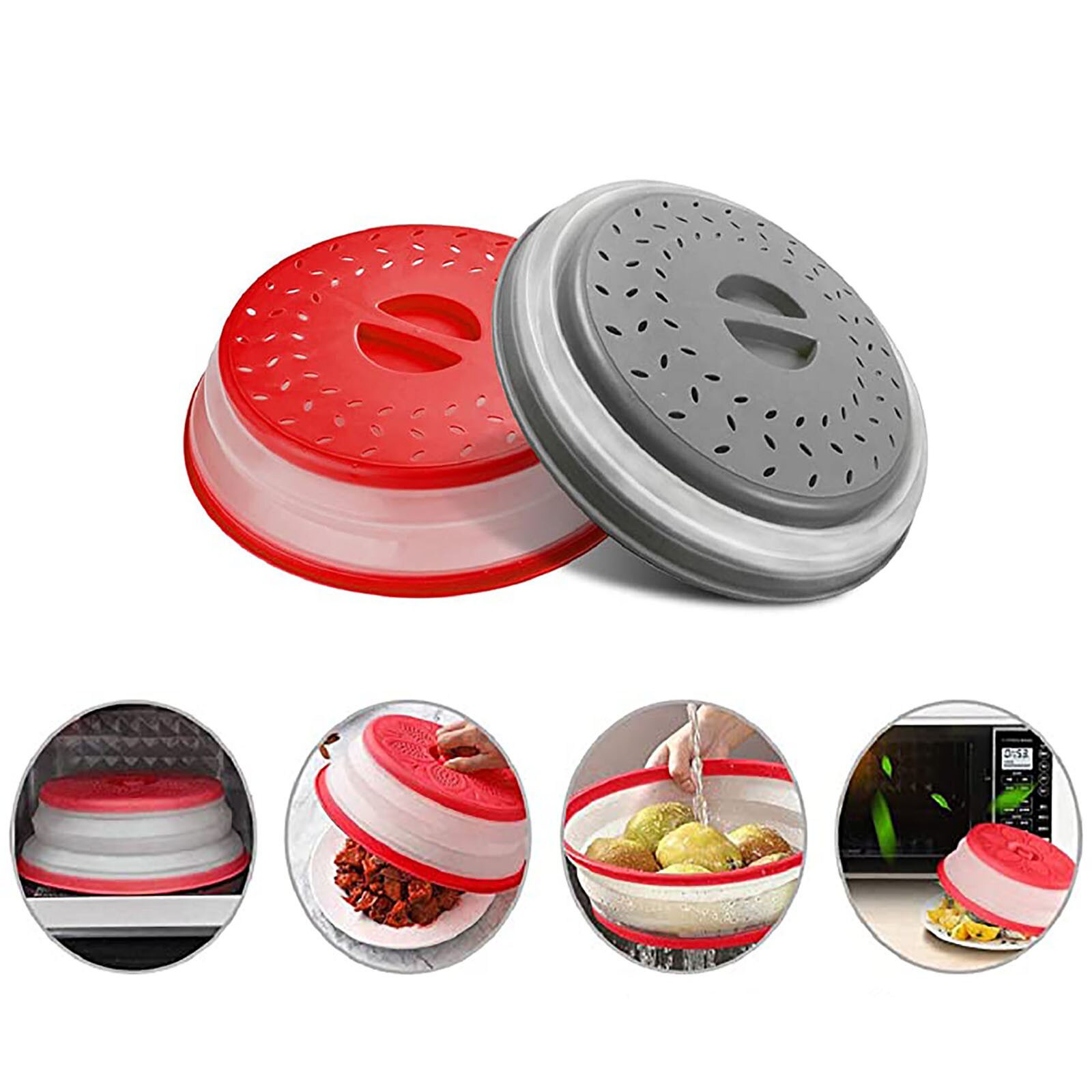 Microwave Food Anti-sputtering Cover Collapsible A... – Vicedeal