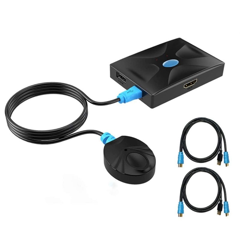 KVM Switch 2 Port, Audio & Video KVM Switcher Sele... – Vicedeal