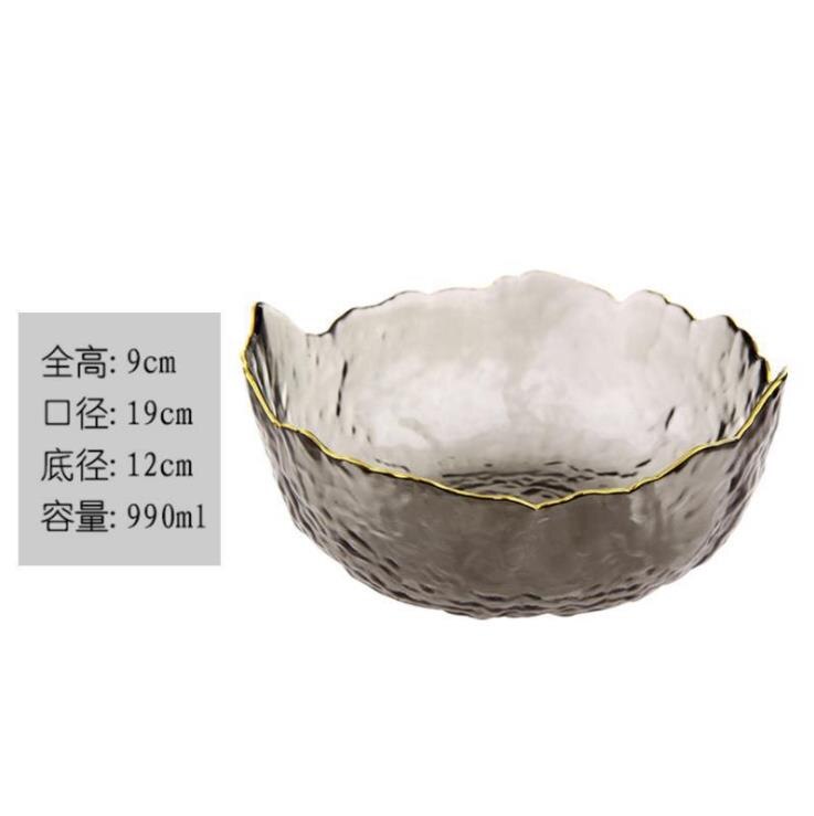 Japanese Style Iceberg Glass Bowl with Glod Rim Tr... – Vicedeal