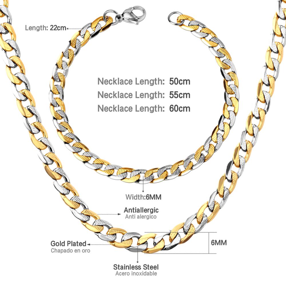 LUXUSTEEL Stainless Steel Chains Jewelry Sets Widt... – Grandado