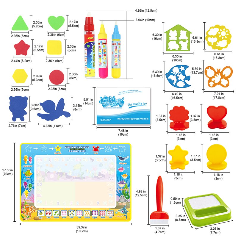 Coolplay 100x100cm Magic Water Drawing Mat Doodle ... – Grandado